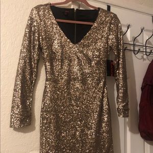 Dresses | Bongo Gold Sequin Mini Dress Prom | Poshmark